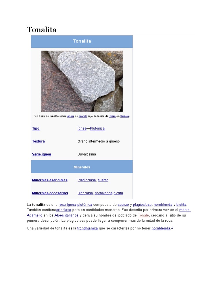 Tonalita | PDF | Granito | Minerales
