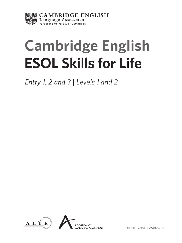 Cambridge English Esol Skills For Life 2015 Handbook PDF | PDF ...