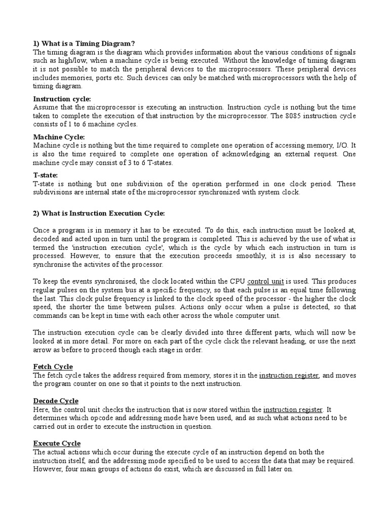 What Is A Timing Diagram | PDF | Central Processing Unit | Instruction Set