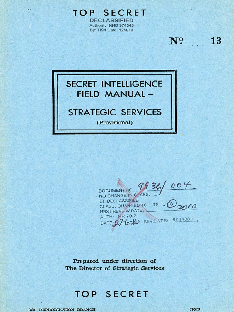 Secret Intelligence Field Manual | PDF | Office Of Strategic Services ...