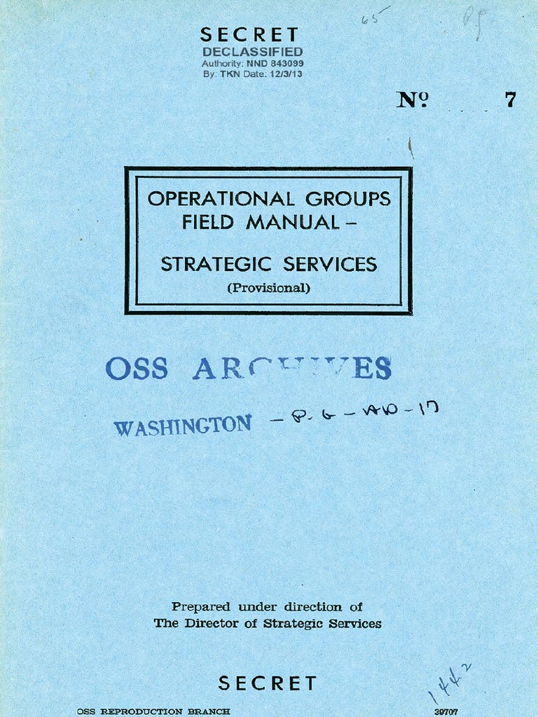 Operational Groups Field Manual Pdf Office Of Strategic Services