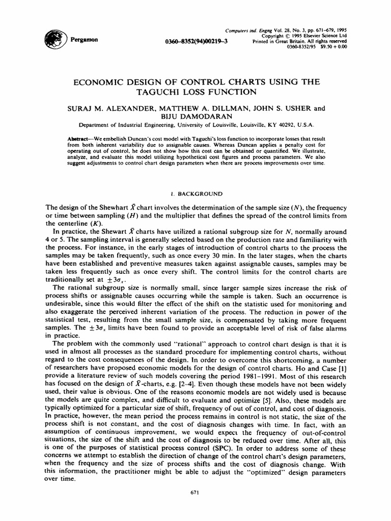 Alexander SM, Dillman Ma and Usher Js | PDF | Loss Function | Economic ...