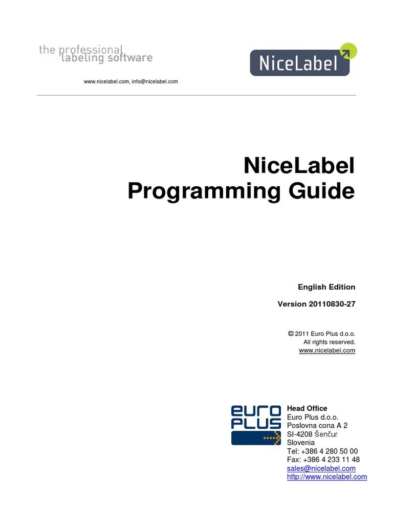 PG NiceLabel Programming Guide Eng | Download Free PDF | Component Object Model | Library ...