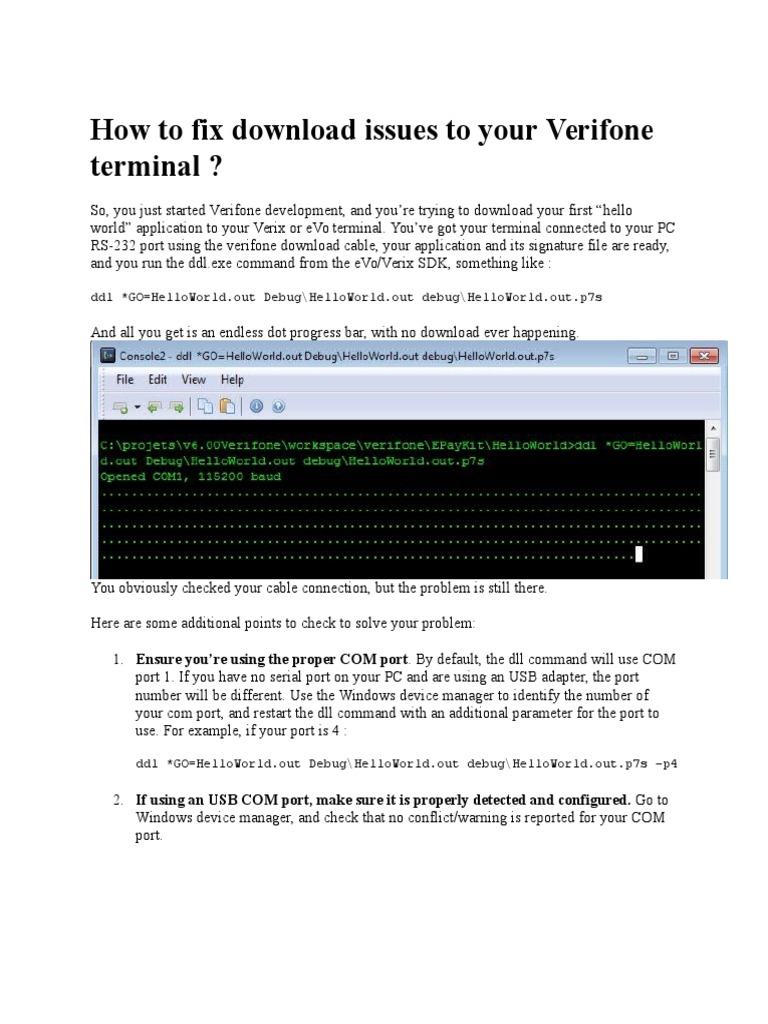 How To Fix Download Issues To Your Verifone Terminal | PDF | Computers