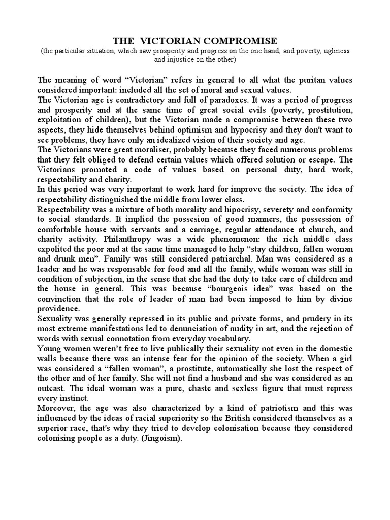 The Victorian Compromise | PDF | Victorian Era | Morality