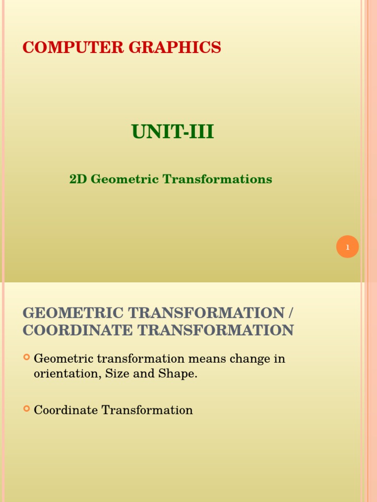 2D Transformation | PDF | 2 D Computer Graphics | Classical Geometry