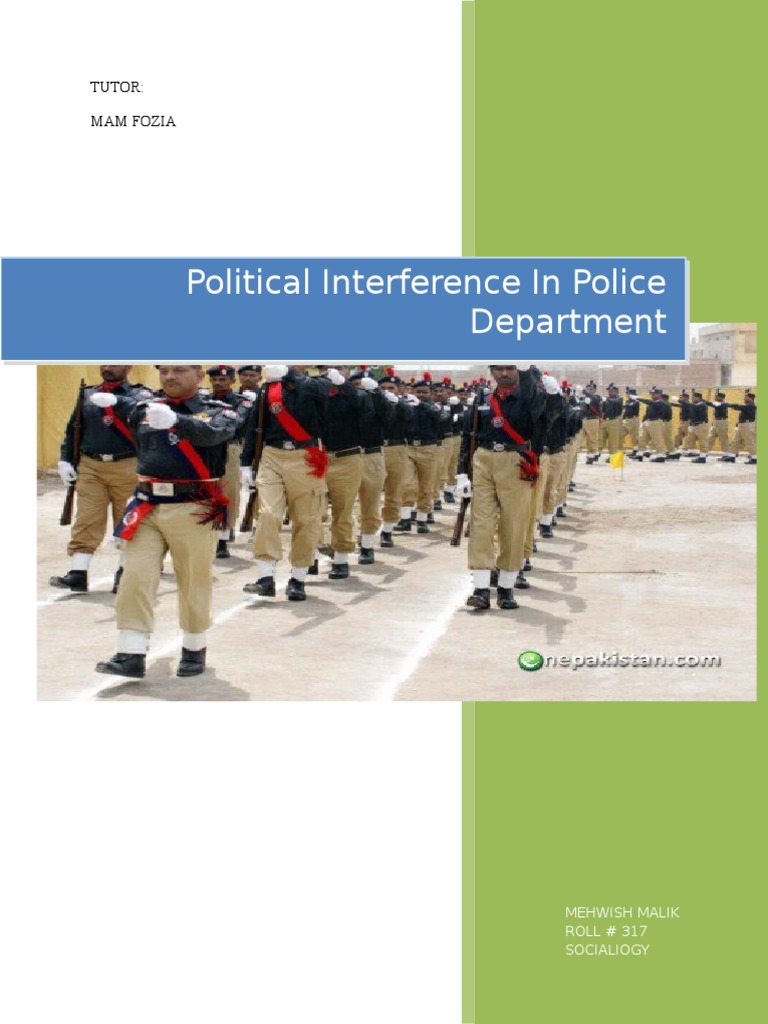 Political Interference in Police Department | PDF | Pakistan | Government