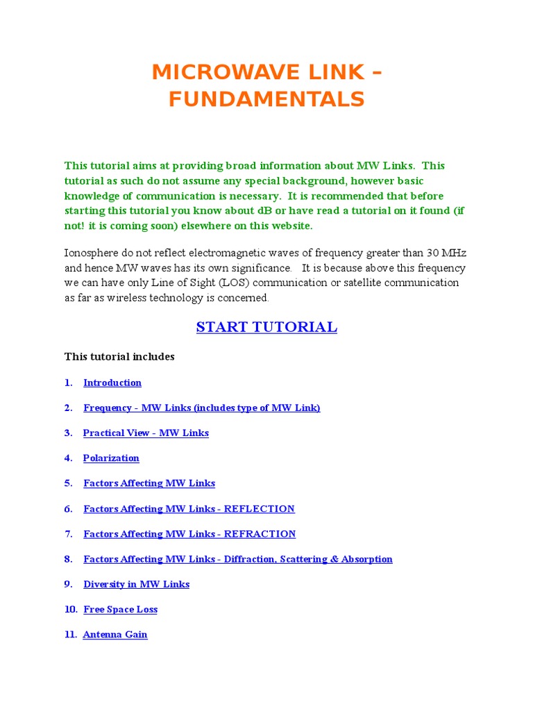 Microwave Link Fundamentals Explained | PDF | Polarization (Waves ...