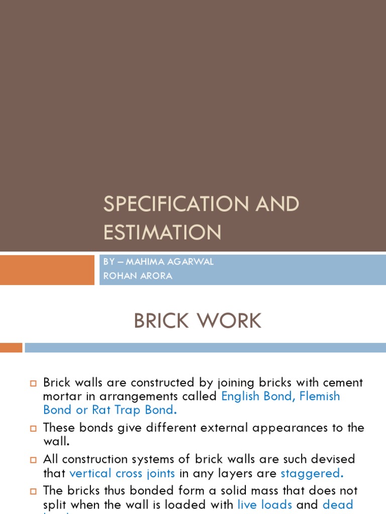 Specifications | PDF | Brick | Concrete