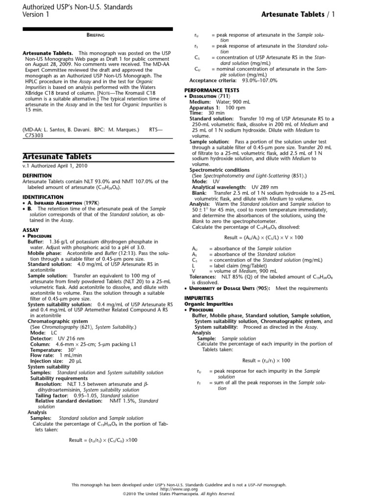 Arte Sun Ate Tablets | PDF | Spectrophotometry | Chromatography