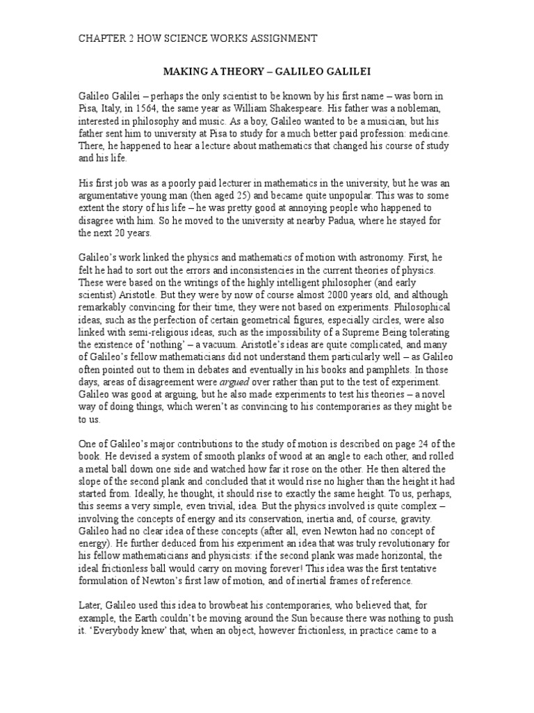 Galileo's Revolutionary Motion Theory | PDF | Galileo Galilei ...