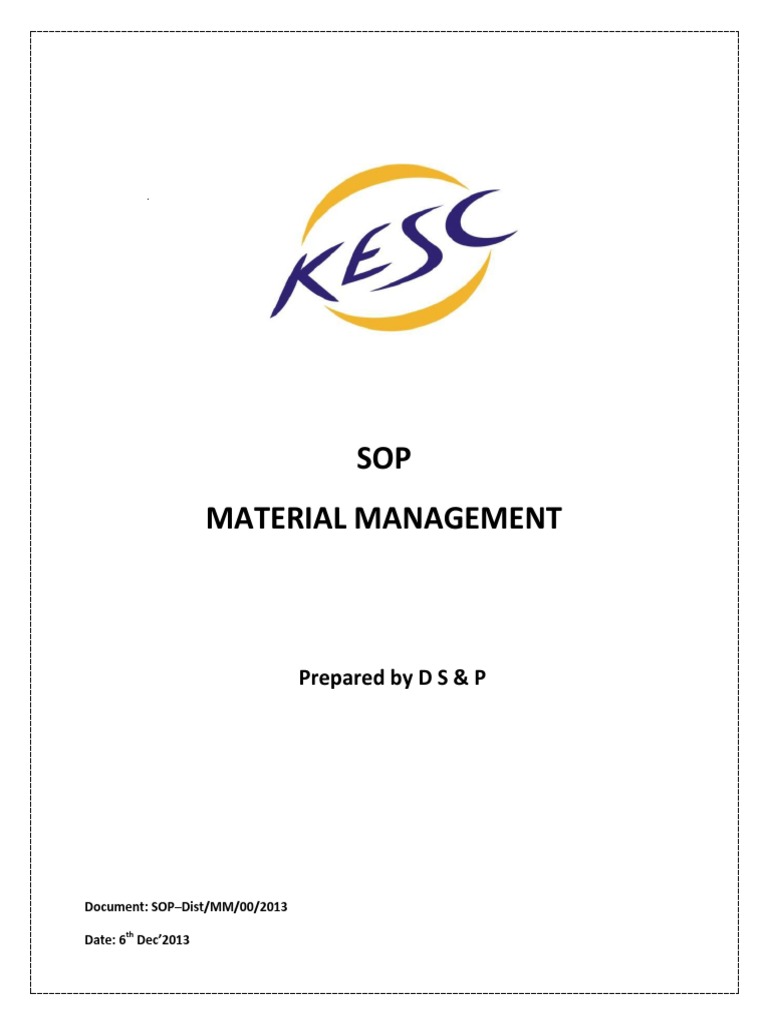 SOP Material Management | PDF | Procurement | Supply Chain