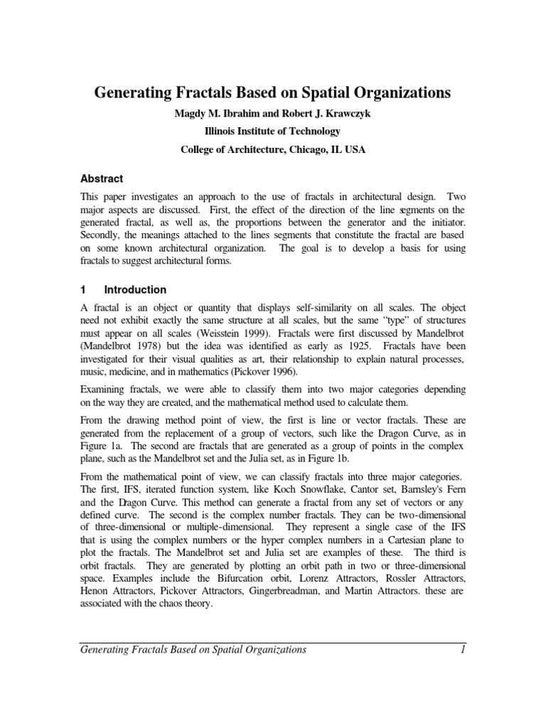 Fractals in Architectural Design | PDF | Fractal | Geometry