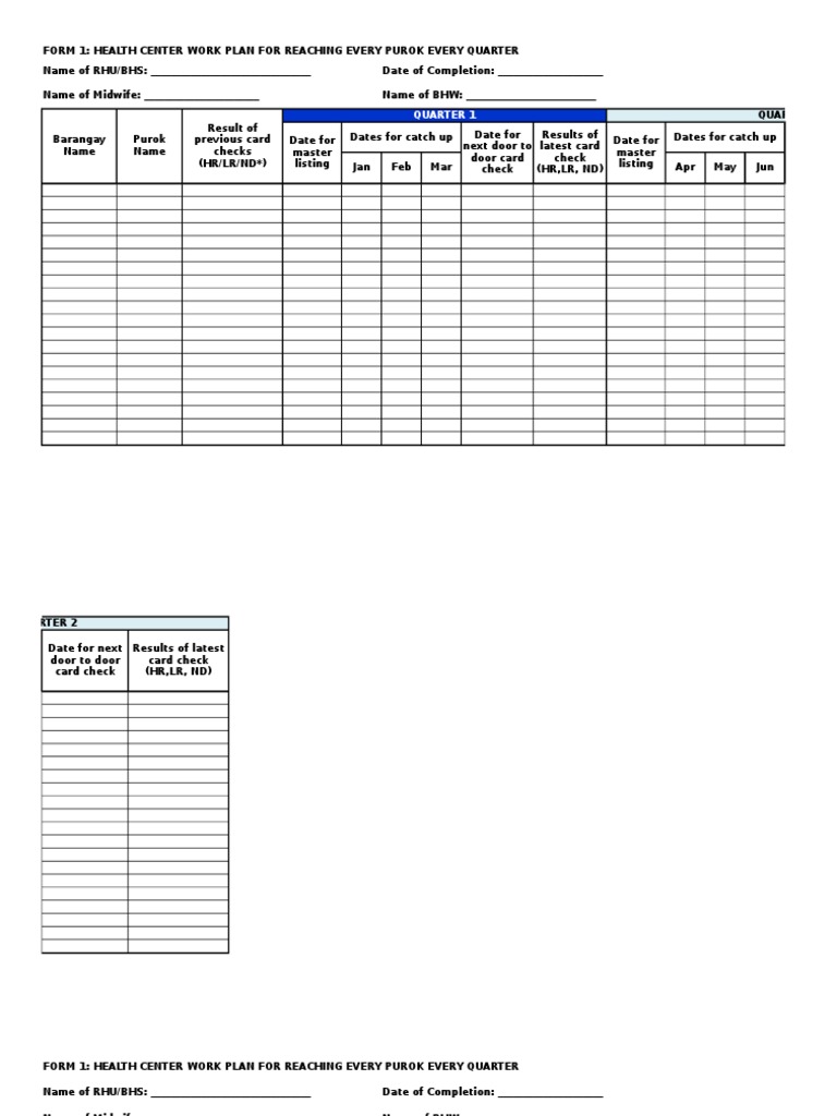 Reaching Every Purok Forms | PDF | Vaccines | Prevention