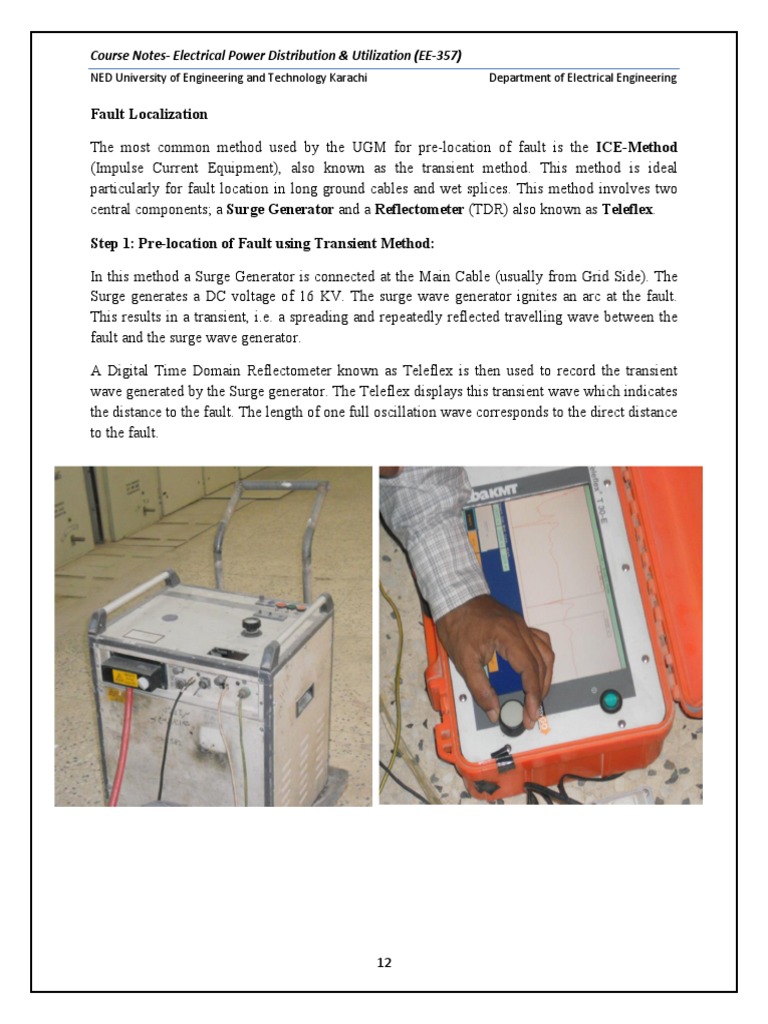 Fault Localization: Course Notes-Electrical Power Distribution ...