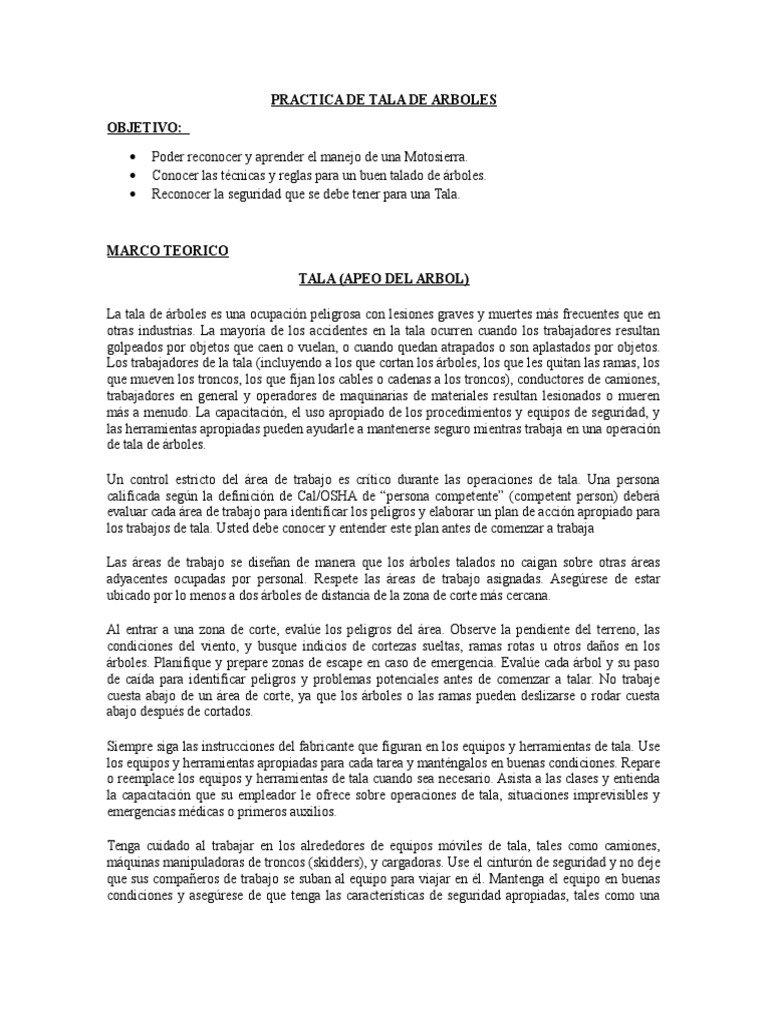 Practica de Tala de Arboles | PDF | Arboles | Deforestación