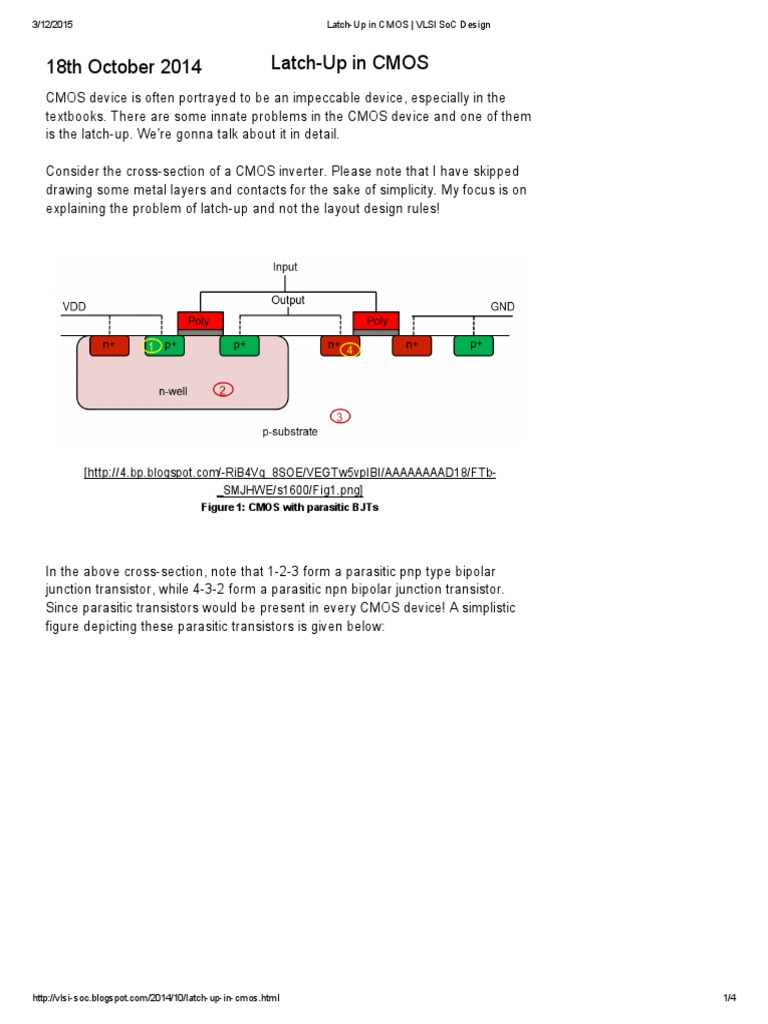 CMOS Latch-Up Explained | PDF | Bipolar Junction Transistor | Cmos