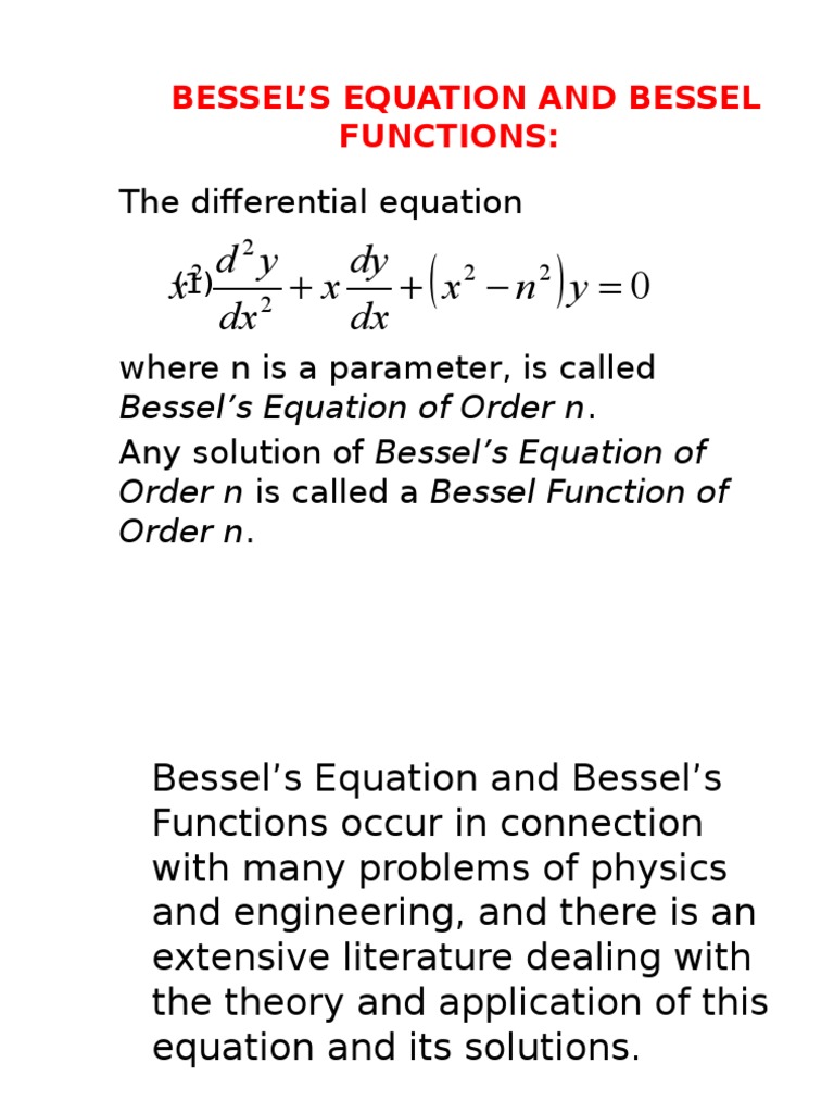 Bessel | PDF | Equations | Trigonometric Functions