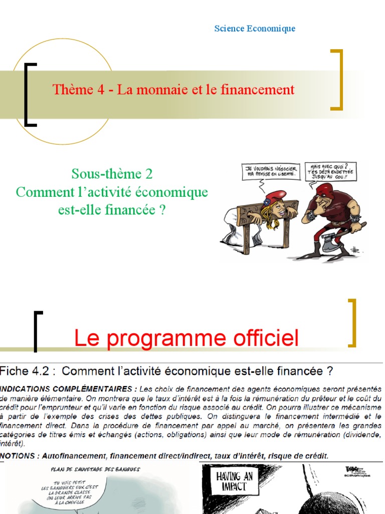 sous-thème 2 - financement de l'économie.ppt | Obligation (finance) | Prêts