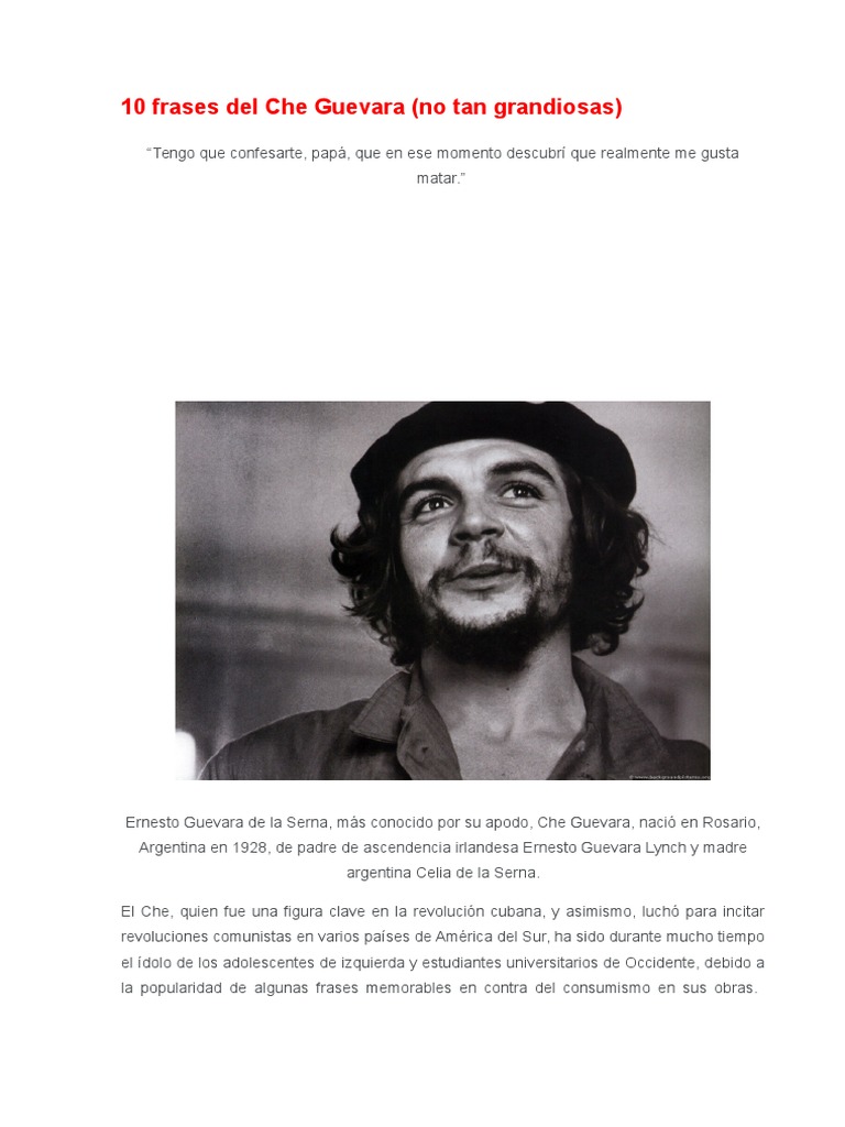 10 Frases Del Che Guevara | PDF | Che Guevara | Cuba