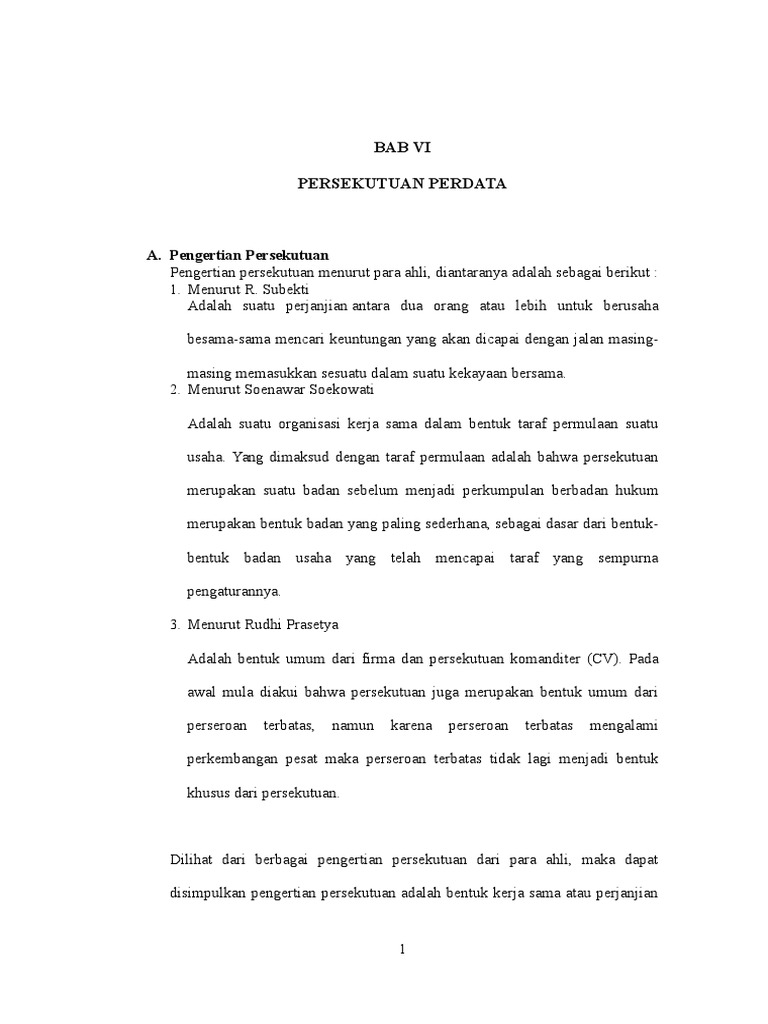 Persekutuan Perdata | PDF
