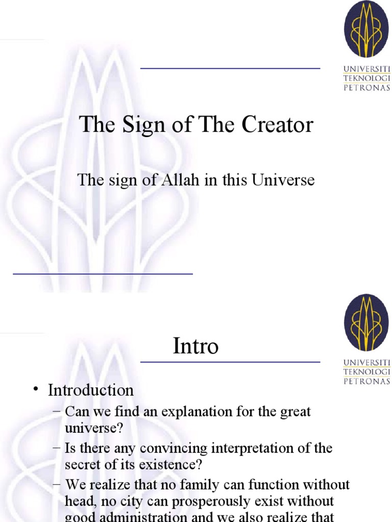 The Sign of The Creator | PDF | God In Islam | Universe