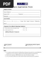 Short Leave Application Form: Applicant's Signature HOD Signature | PDF