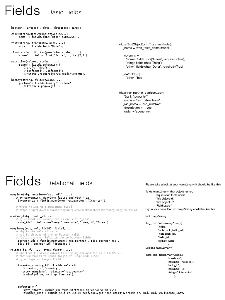 Openerp Reference | PDF | Parameter (Computer Programming) | Relational Database
