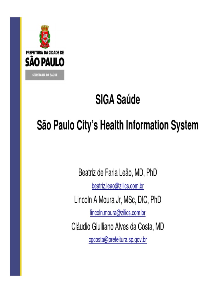 SIGA Saude - Sao Paulo City's Health Information System | PDF ...