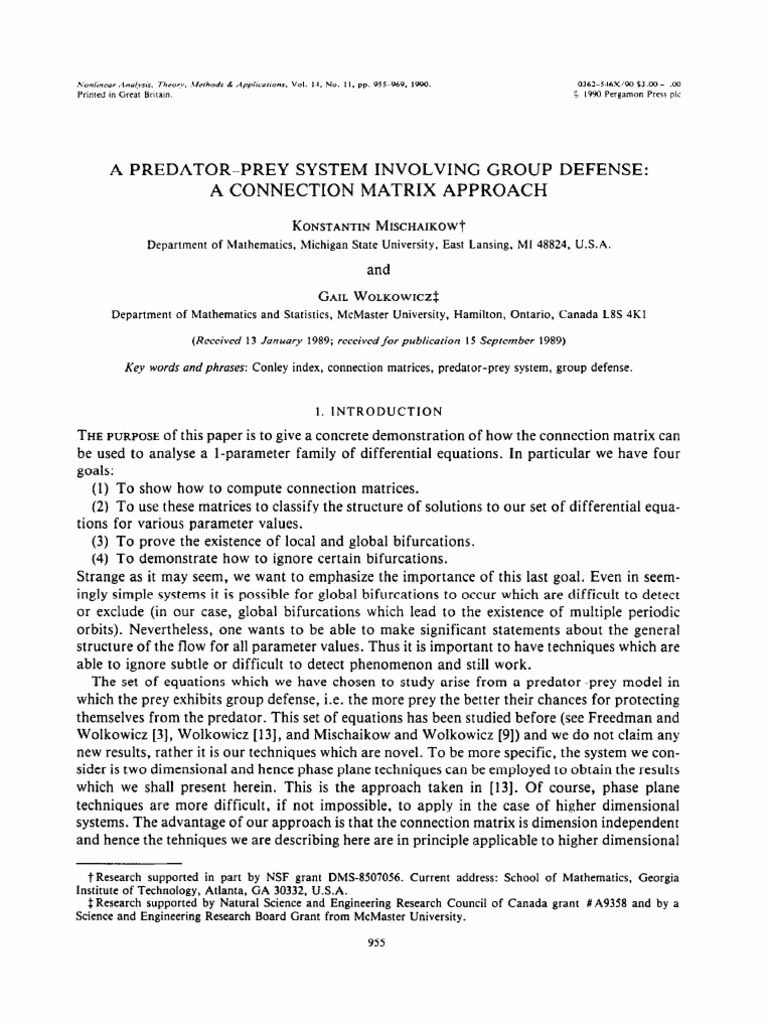 Predator-Prey Dynamics with Group Defense | PDF | Dynamical System ...