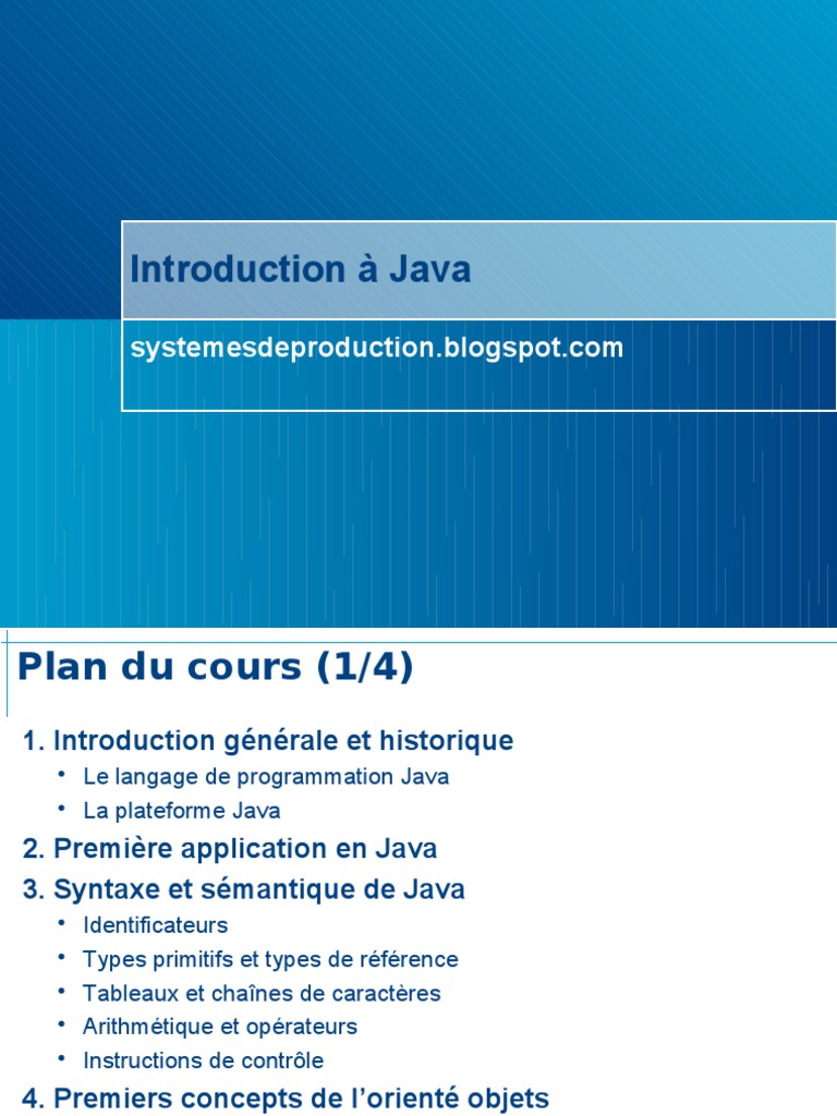 Cours de Java Complet | PDF | Structure de contrôle | Java (Langage de programmation)