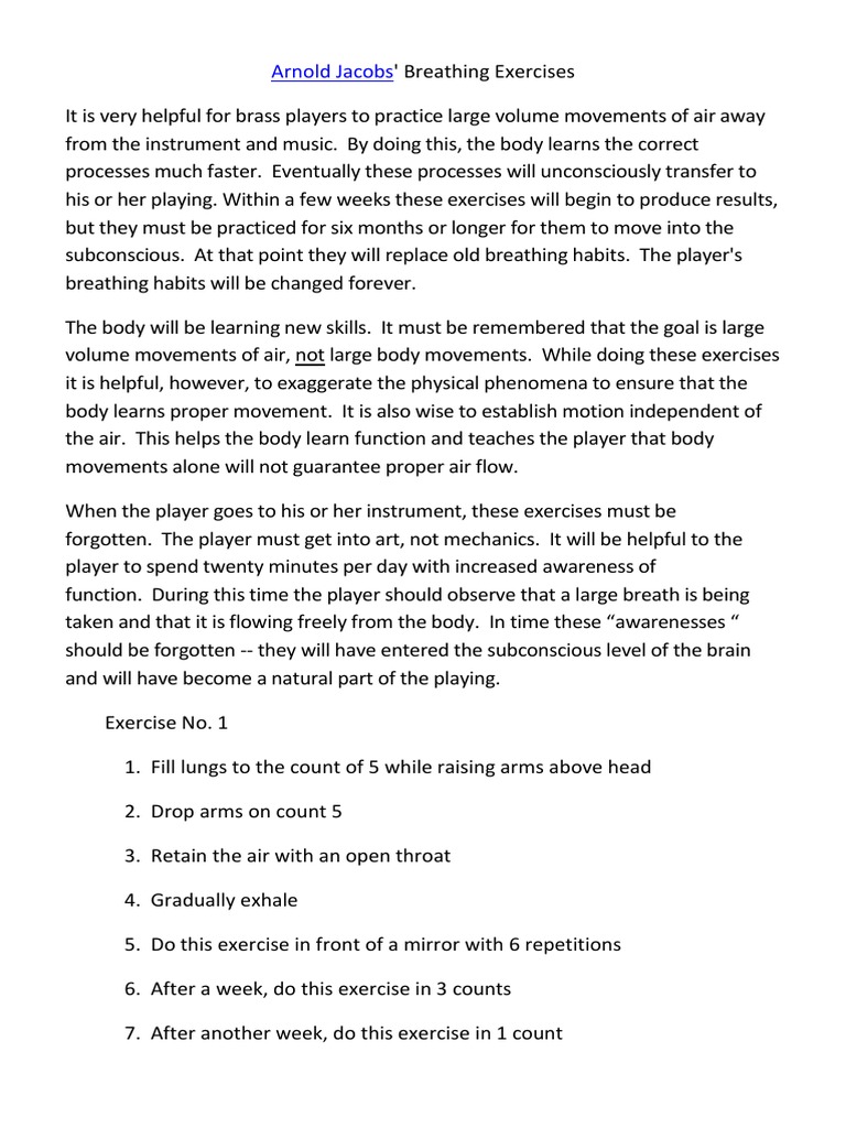 Brass Players' Breathing Guide | PDF | Exhalation | Breathing
