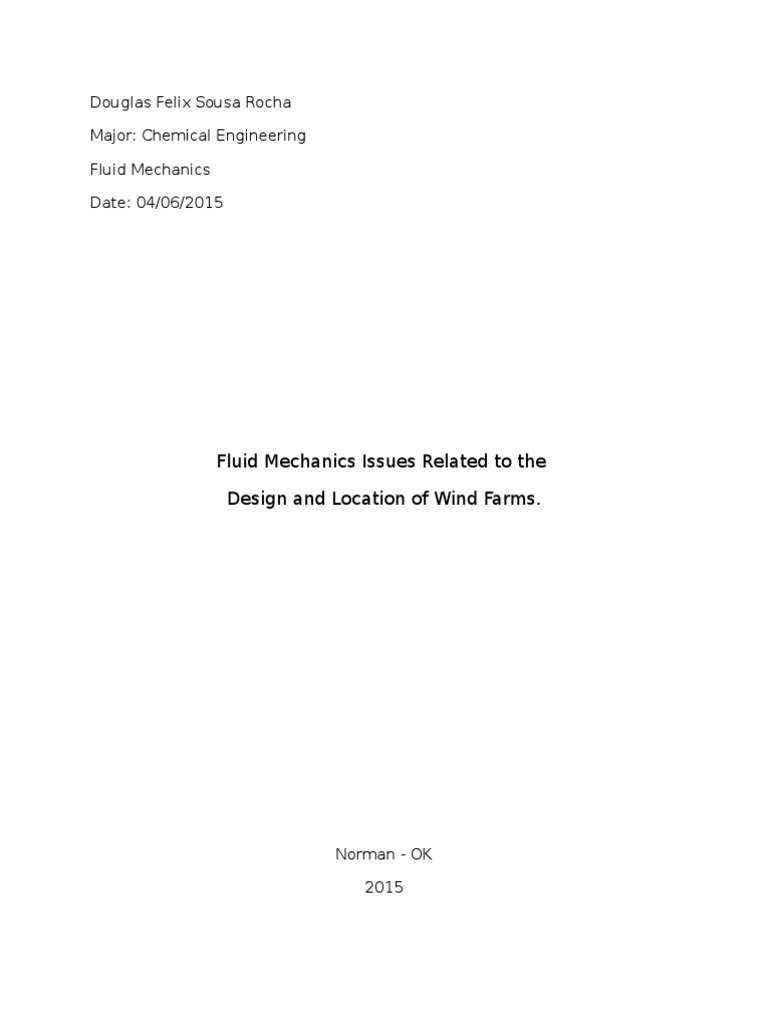 Fluid Mechanics Project | PDF | Wind Turbine | Turbine