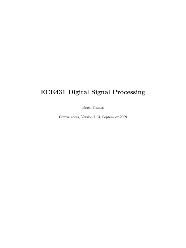 Digital Signal Processing (Bruce Francis) PDF | PDF | Eigenvalues And Eigenvectors | Discrete ...