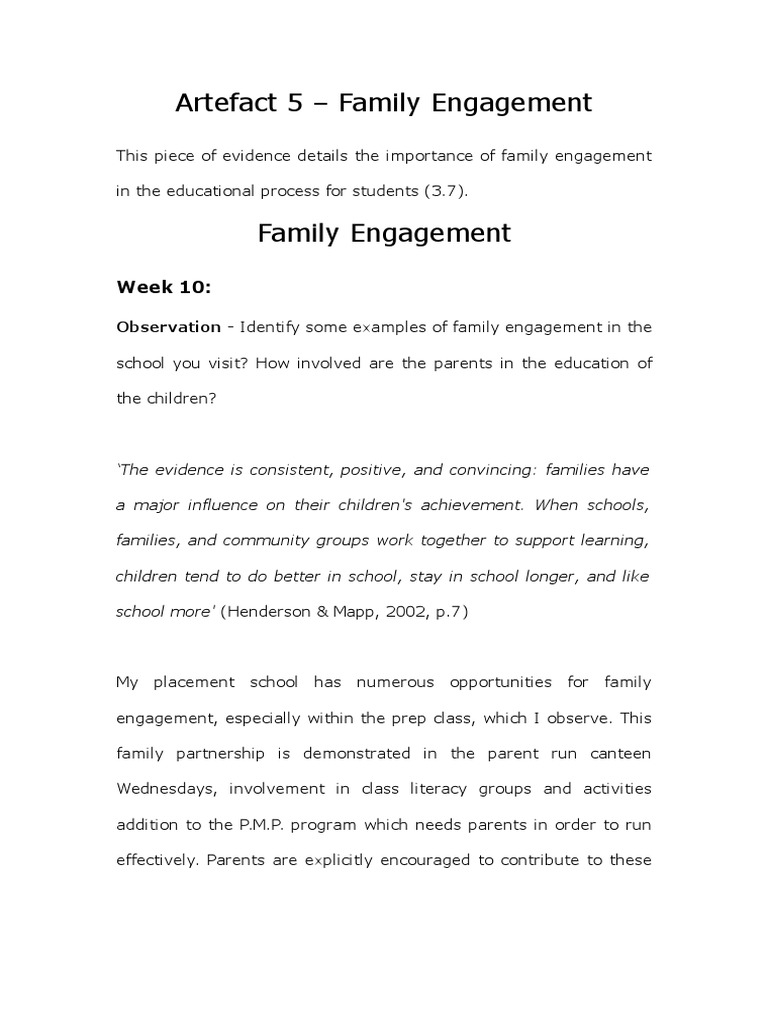 Family Engagement | PDF | Wellness