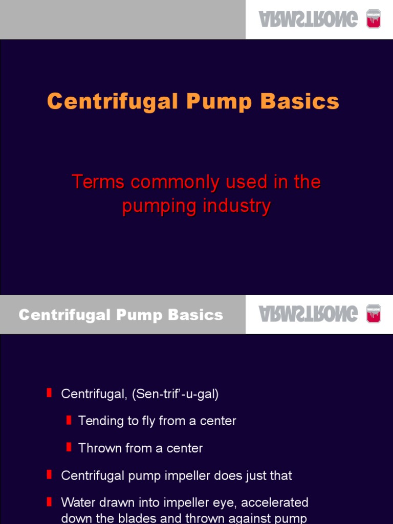 Centrifugal Pump Basics: Terms Commonly Used in The Pumping Industry ...