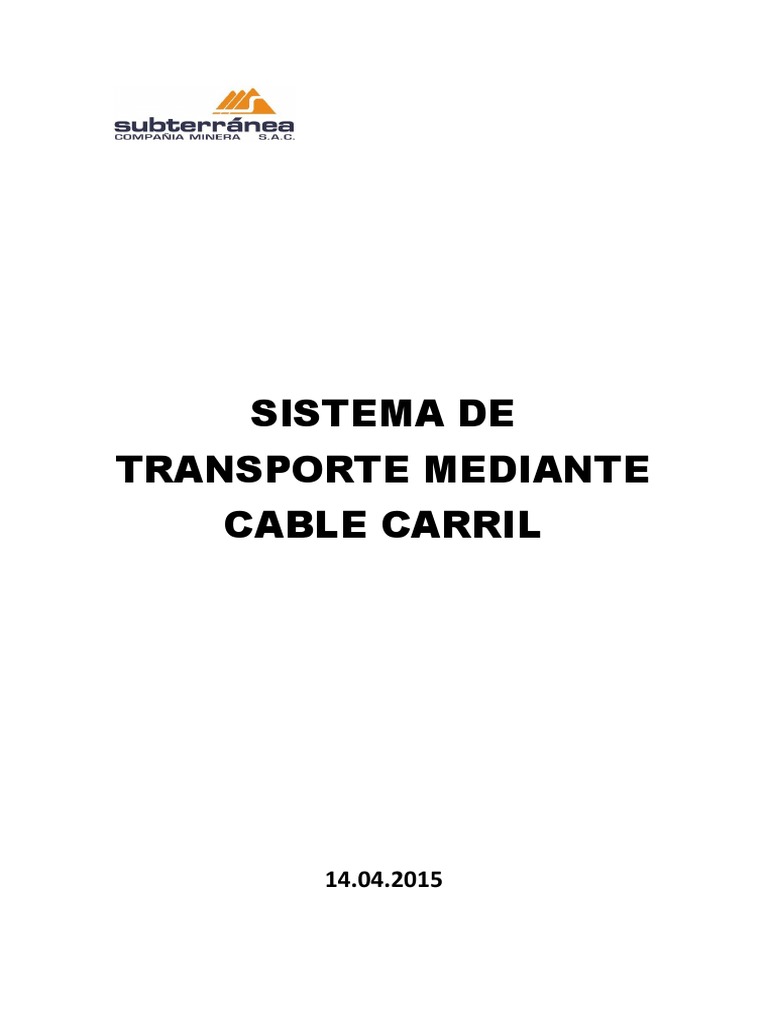 Sistema de Transporte Cable Carril | PDF