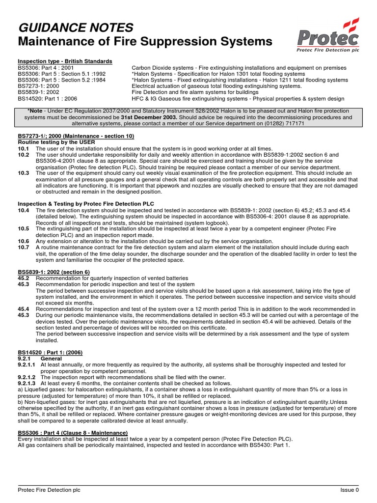 Maintenance of Fire Suppression Systems | PDF | Firefighting | Gases