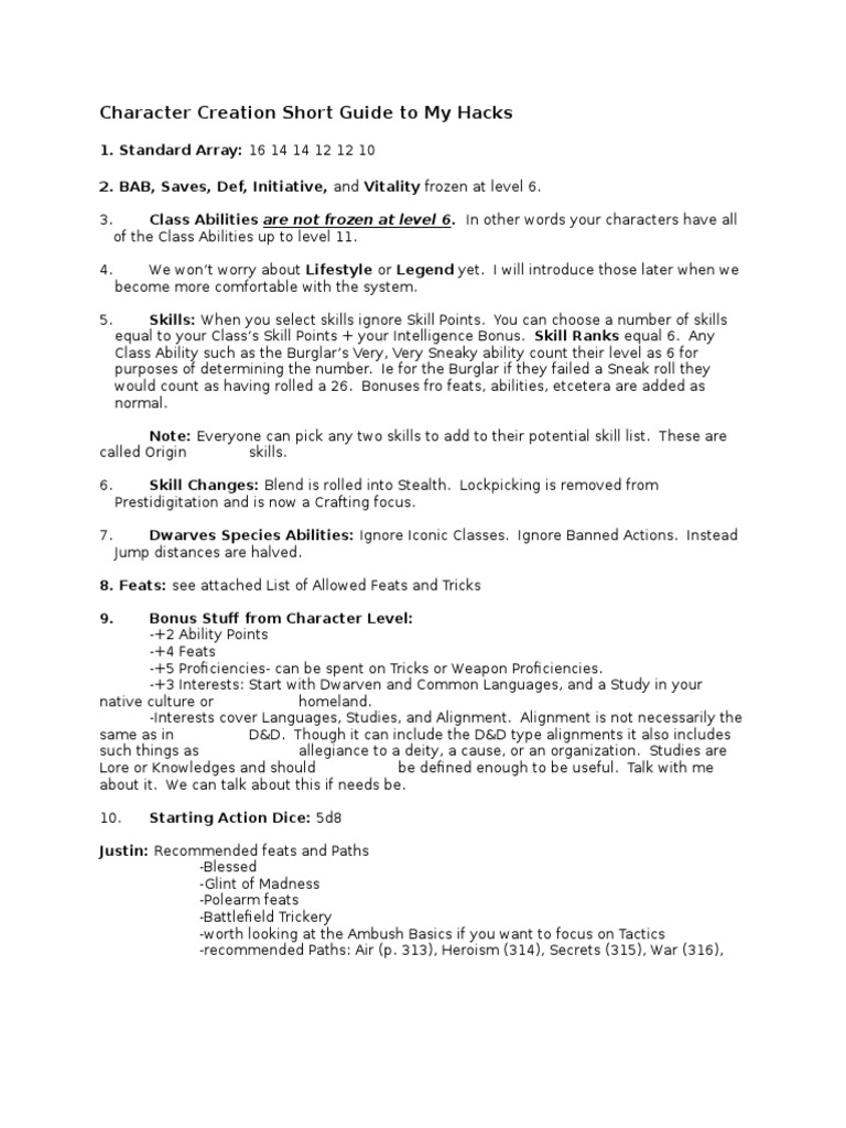 FC Character Creation Changes | PDF | Career & Growth | Computers