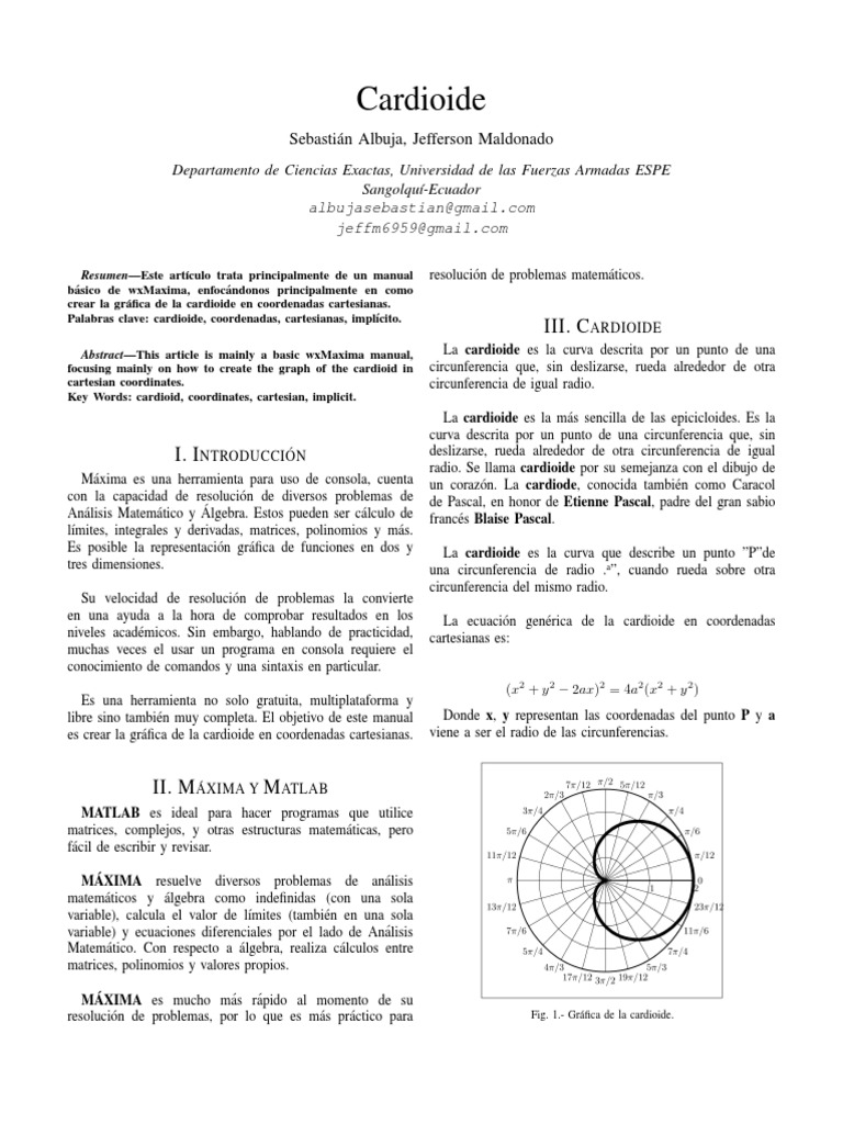 Cardioide Cartesianas | PDF | Circulo | Geometría