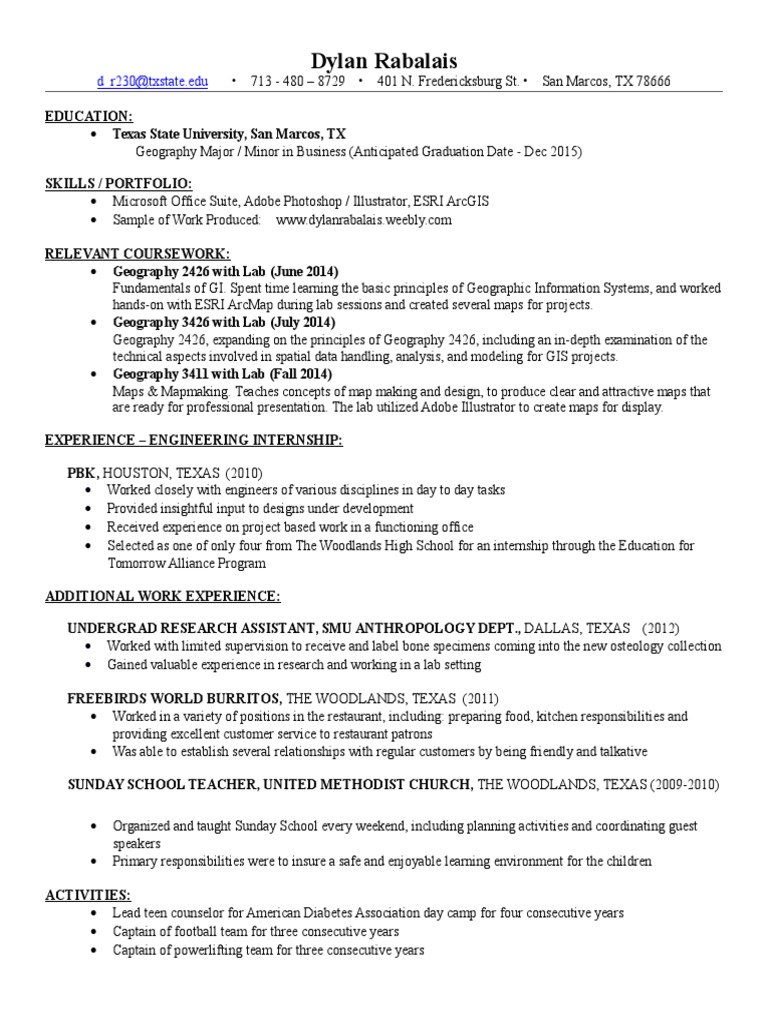 Rabalais Dylan Resume | PDF | Career & Growth | Social Science