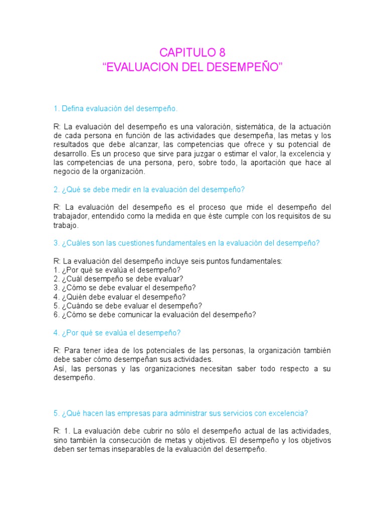 Capitulo 8-GTH Chiavenato | PDF | Recursos humanos | Evaluación