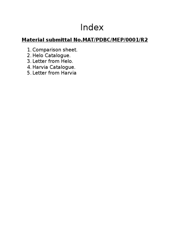Material Submittal Comparison and Catalogs | PDF