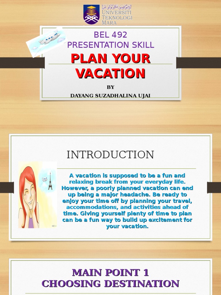 Vacation Planning Essentials | PDF | Career & Growth