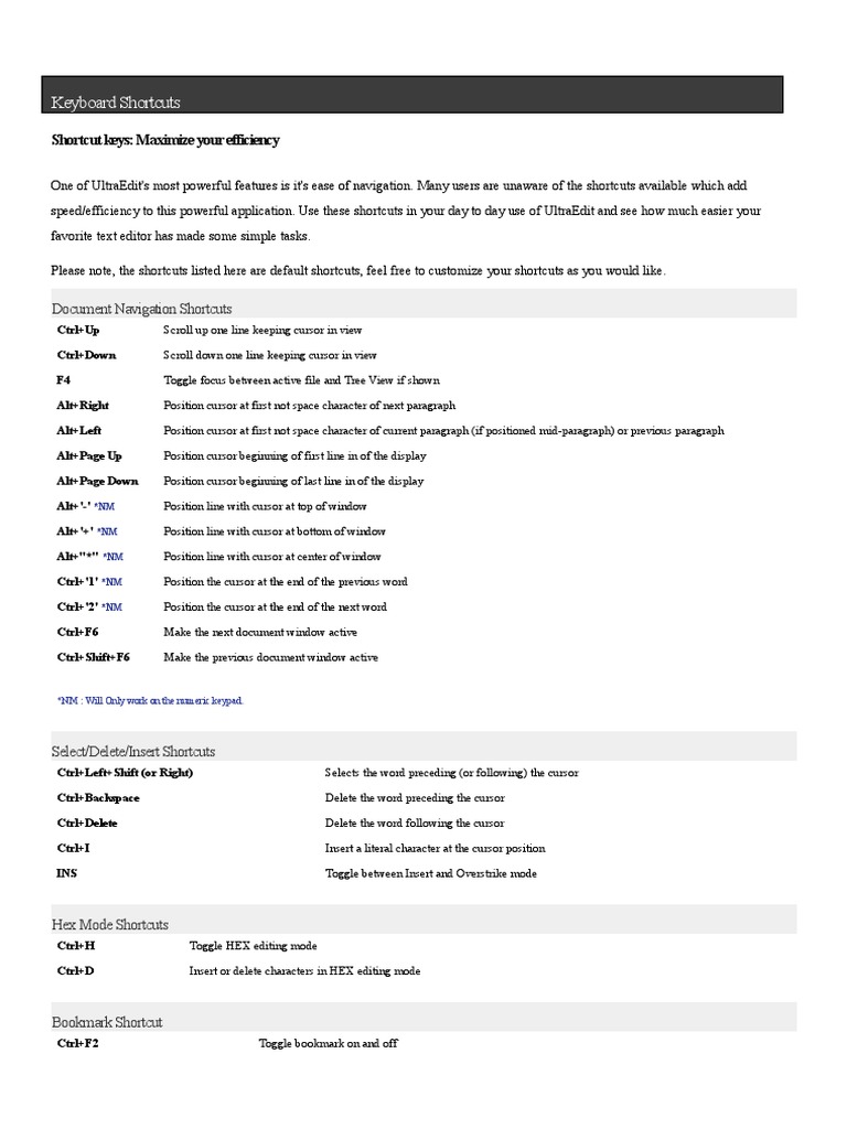 UltraEdit Tutorial | PDF | Web Search Engine | Keyboard Shortcut