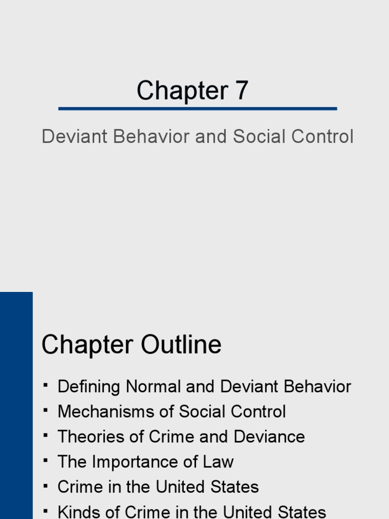 Deviant Behavior and Social Control Insights | PDF | Deviance (Sociology) | Problem Behavior
