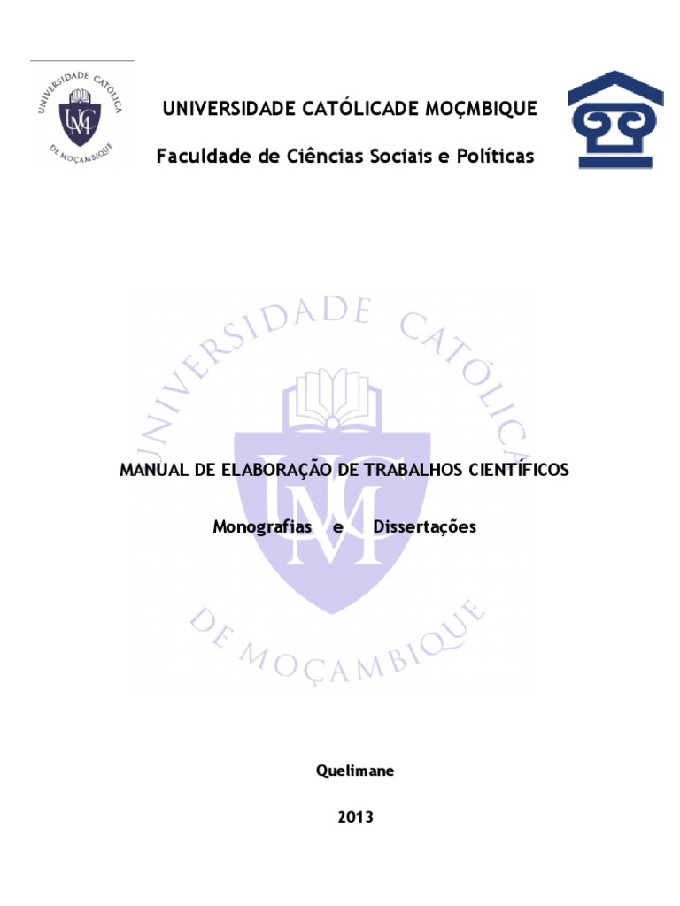 Manual de Monografia e Dissertacao - FCSP - UCM | Paradigma | Mestrado