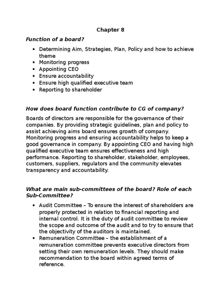 Board of Directors Structure and Roles | PDF | Board Of Directors ...
