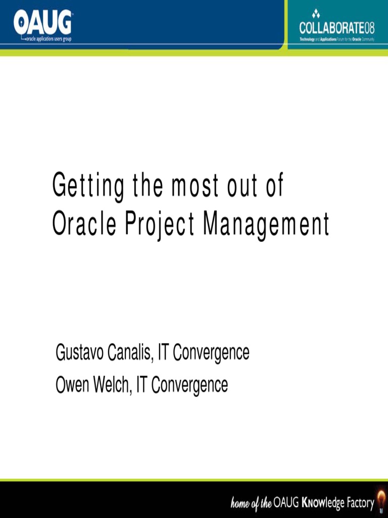 Oracle Project Management | PDF | Project Management | Software