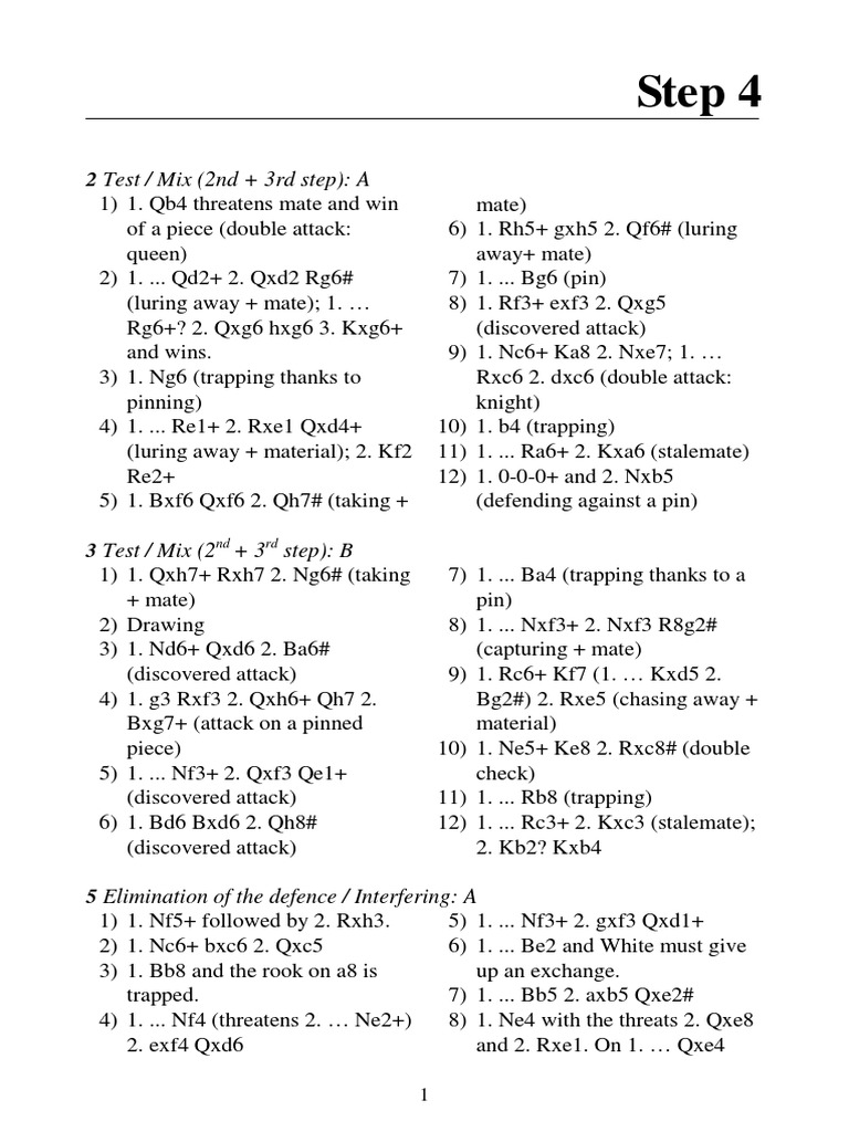 Step 4 Chess Solutions and Puzzles | PDF | Board Games | Traditional Games